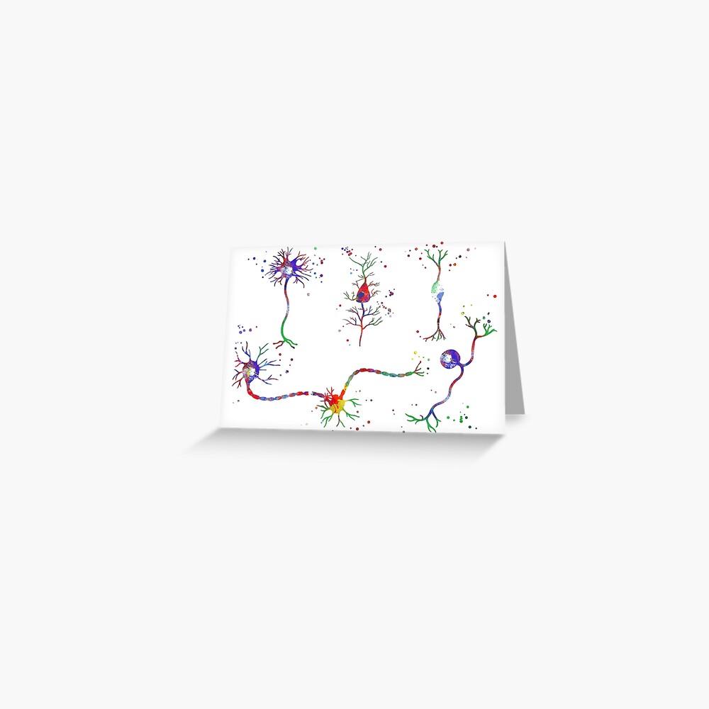"Neuron cells, neurology poster, medical art, watercolor neuron cells ...