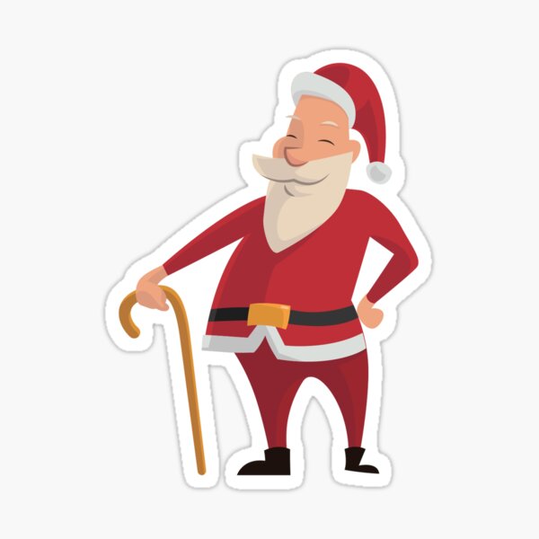 "Santa's Favorite Cane" Sticker by praaf | Redbubble