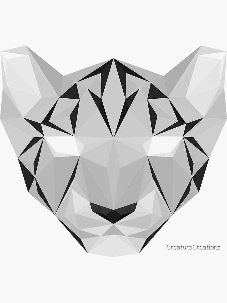"Snow Leopard Geometric" Sticker for Sale by CreatureCreations | Redbubble