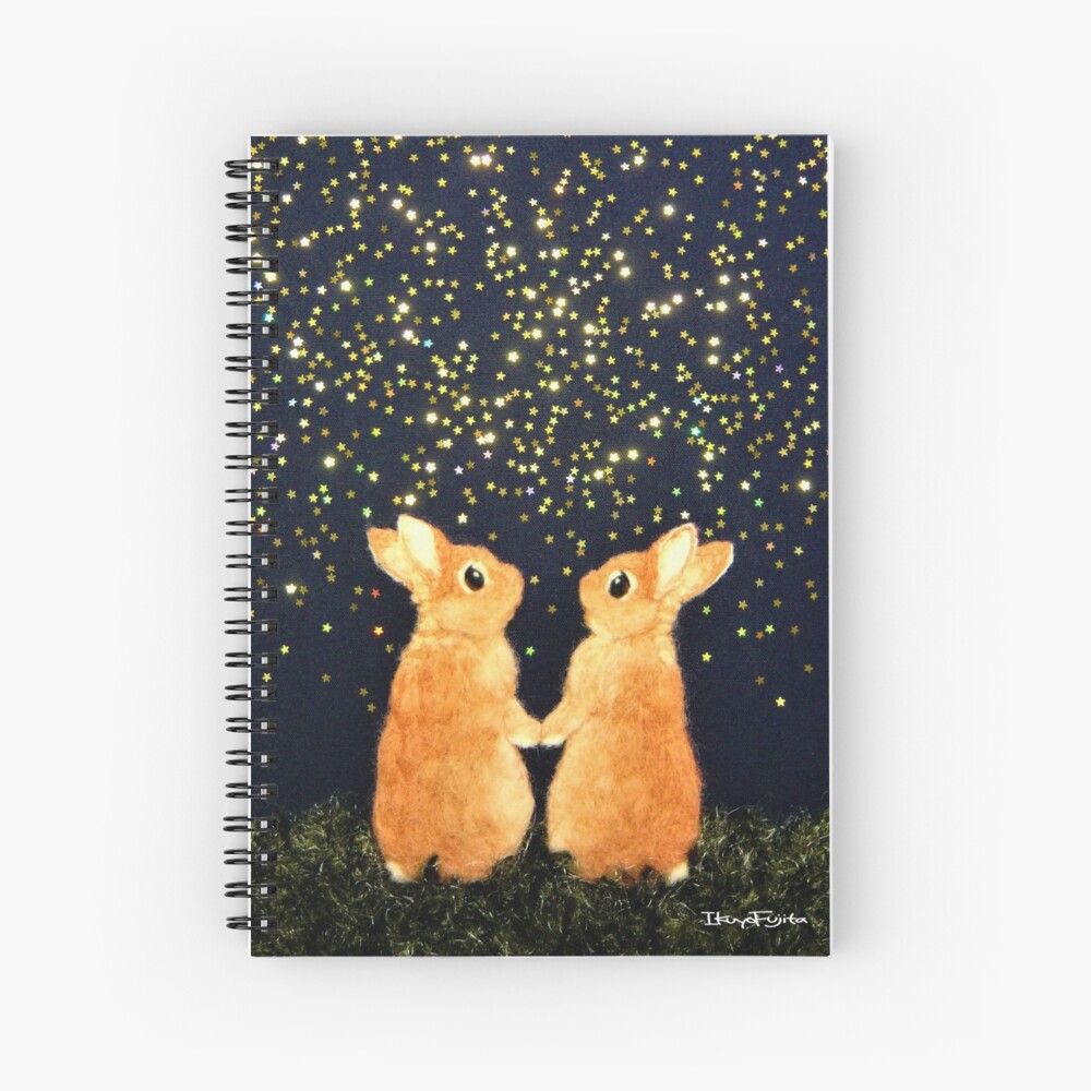 "looking for shooting stars (2008) Rabbit / Bunny Art" Spiral Notebook ...
