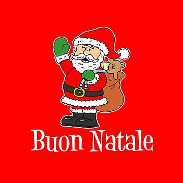 "Buon Natale Italian Merry Christmas Cartoon Santa" Sticker for Sale by ...