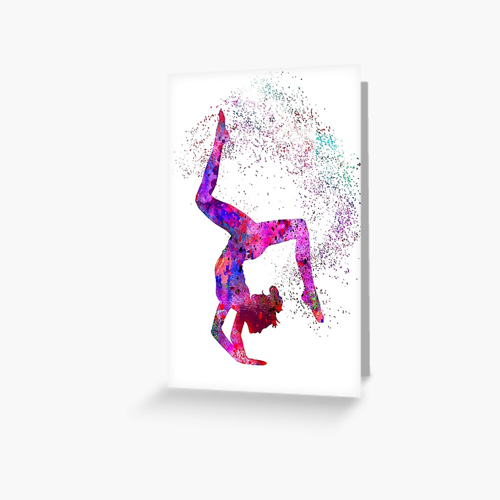 "Gymnastics girl, watercolor gymnastics, teen gift" Greeting Card by ...