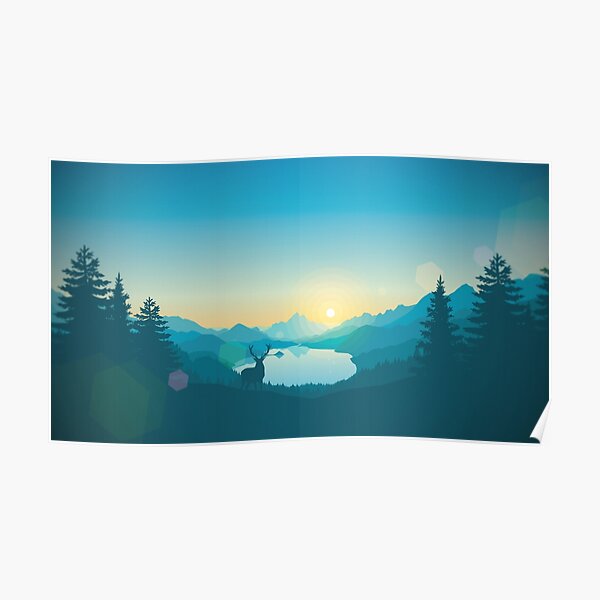 "Firewatch Blue Sunset" Poster for Sale by mollie2278 | Redbubble