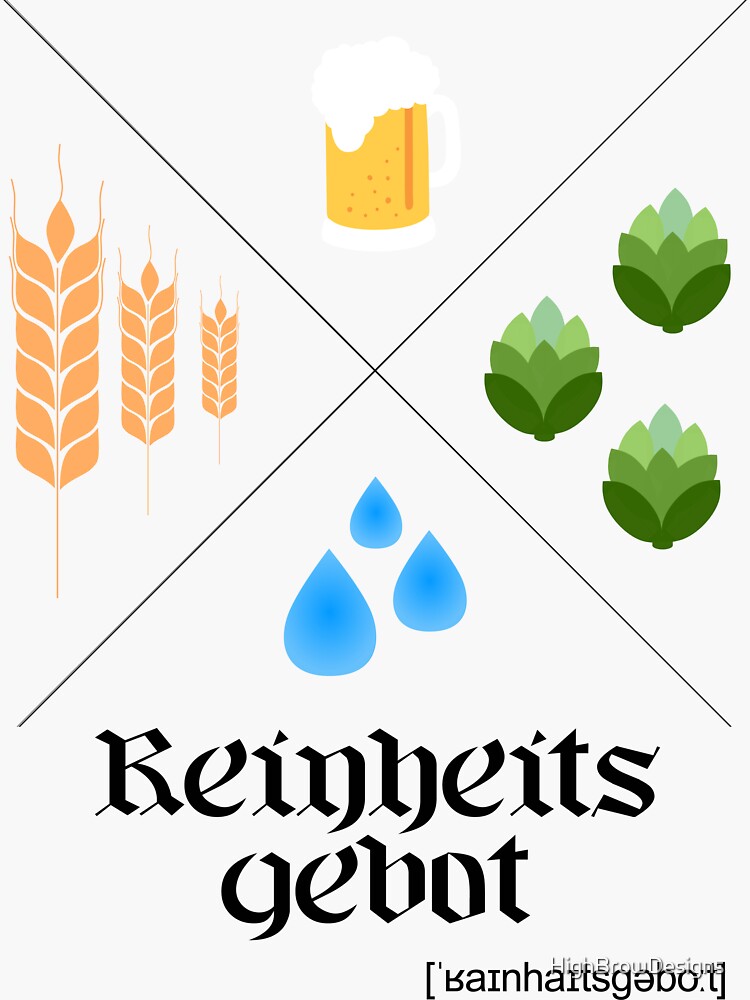 " German Beer Purity Law Reinheitsgebot " Sticker for Sale by ...