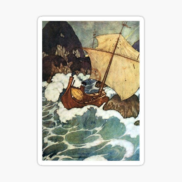 "Sinbad the Sailor - Arabian Nights - Edmund Dulac" Sticker by ...