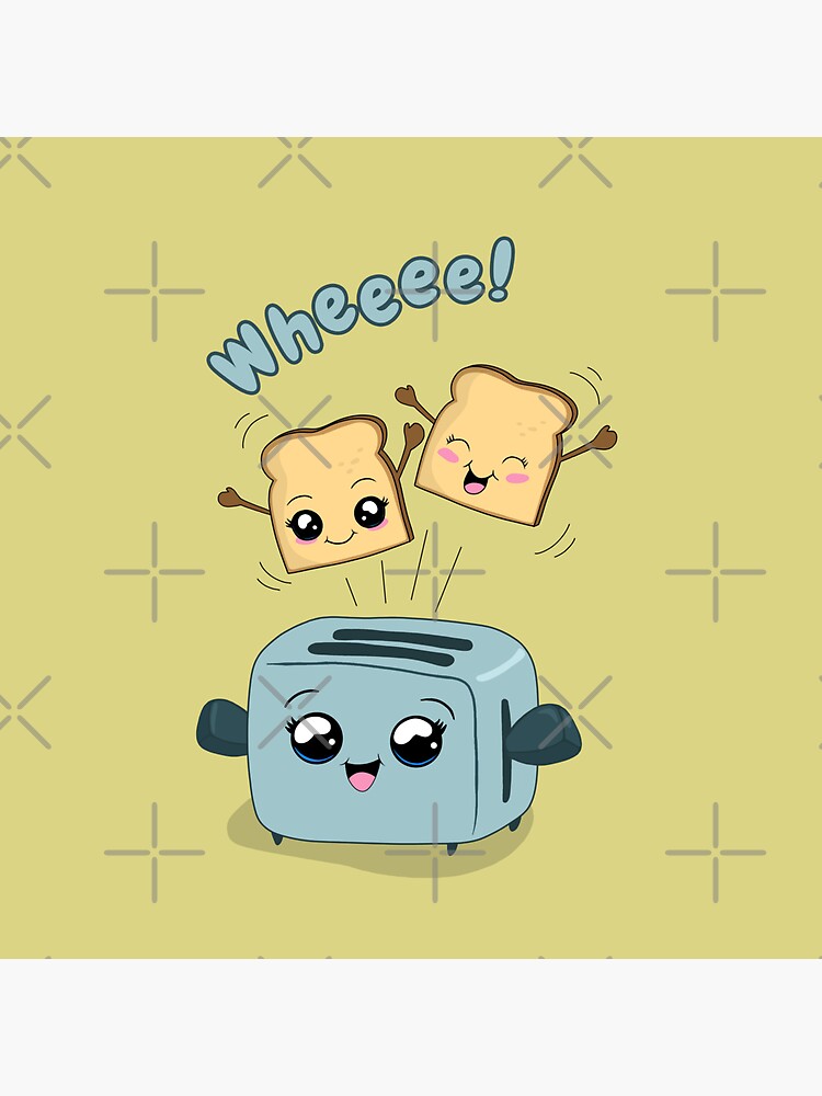 "Cute Kawaii Toast and Toaster" Sticker for Sale by ValentinaHramov ...