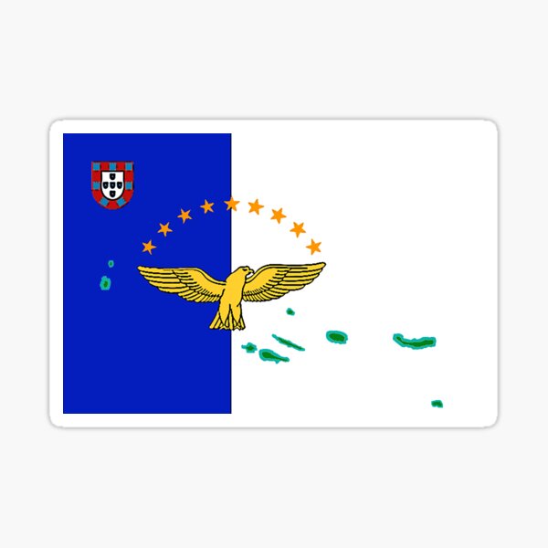 "Azores Map with Flag of the Azores" Sticker by Havocgirl | Redbubble