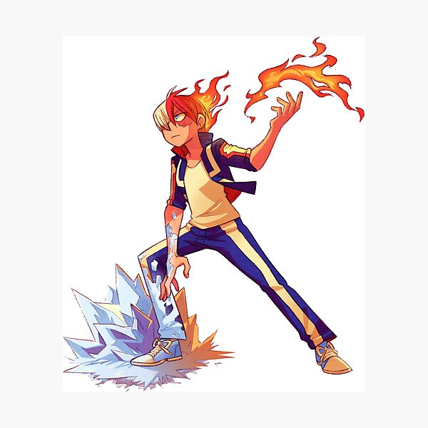 Fire Ice Mha Wall Art | Redbubble