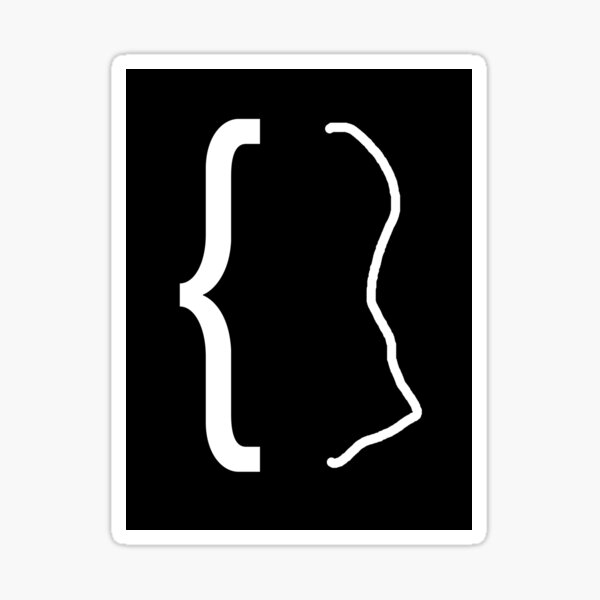 "Curly brackets, braces" Sticker for Sale by Lukarh | Redbubble