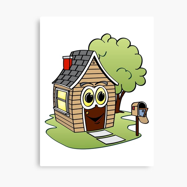"Tan House Cartoon" Canvas Print for Sale by Graphxpro | Redbubble
