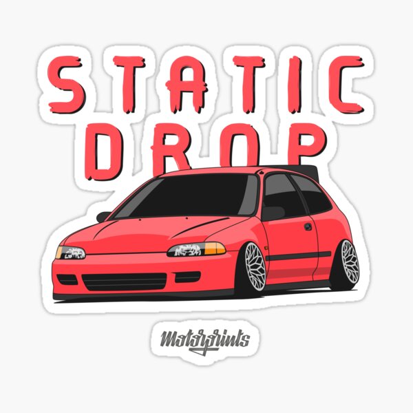 "Static Drop Civic EG (pink)" Sticker for Sale by Motorpr1nts | Redbubble