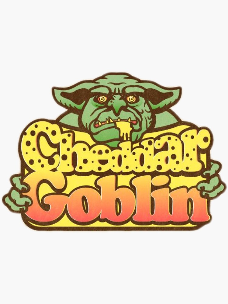 "Cheddar Goblin" Sticker for Sale by Lightbulb1 | Redbubble