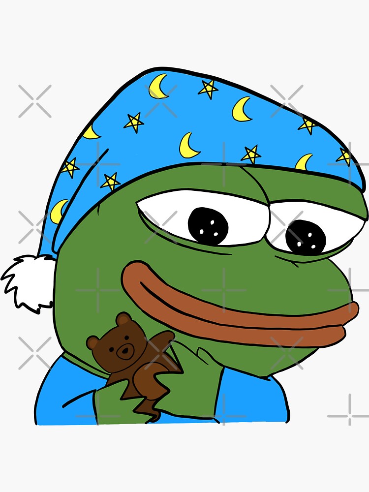 "bedtime pepe - sleepo peepo" Sticker for Sale by sivelobanova | Redbubble