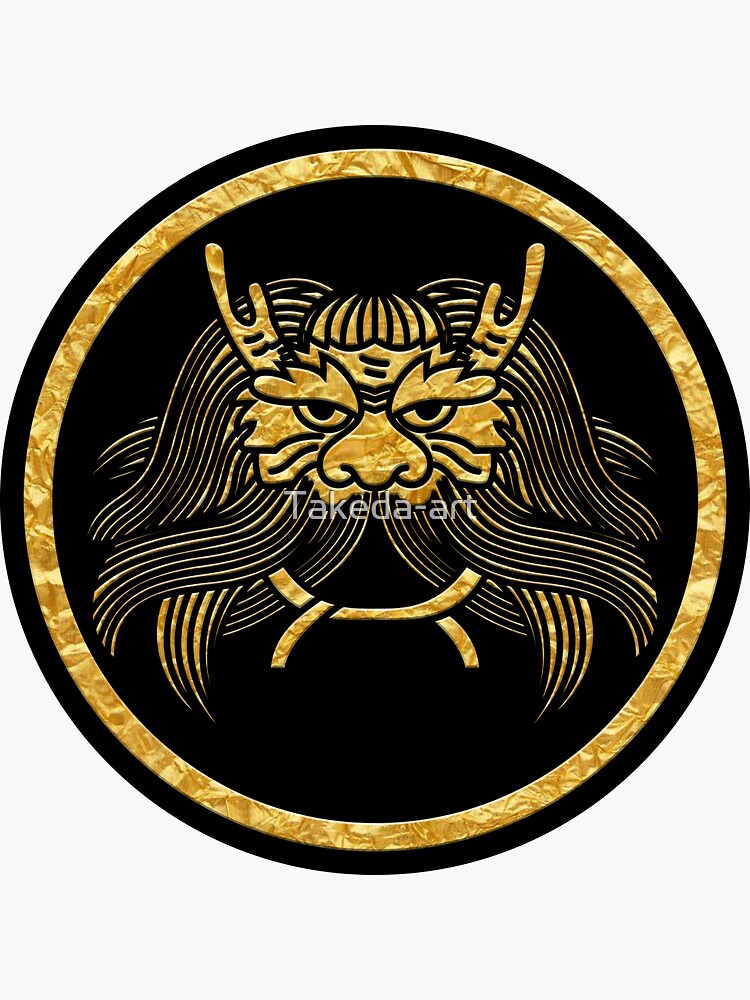 "Japanese Mon Oni Kabuto" Sticker for Sale by Takeda-art | Redbubble