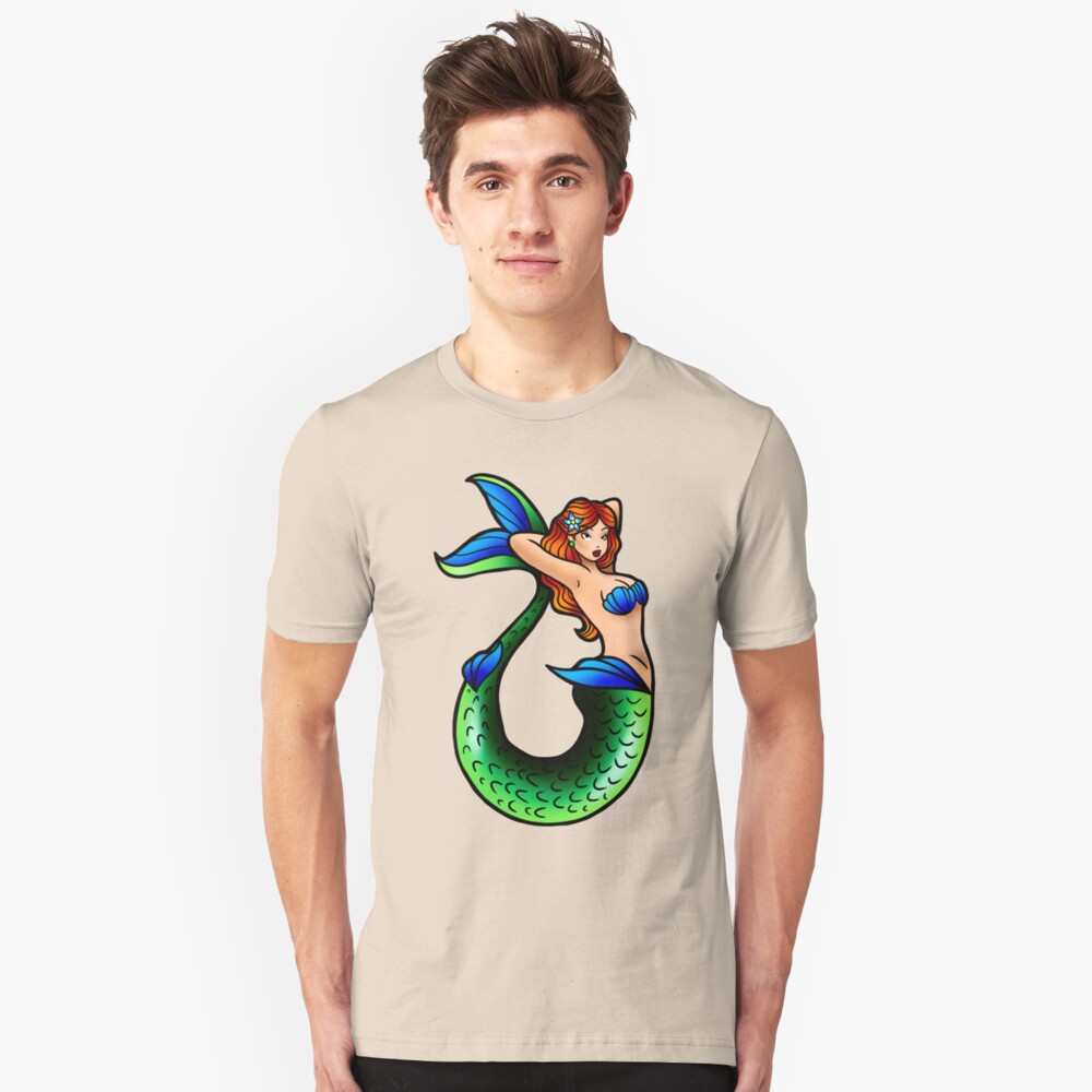 "Sailor Jerry Inspired Mermaid Tattoo Flash Art" T-shirt by ...