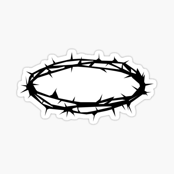 "Crown of thorns seamless pattern in black color " Sticker for Sale by ...