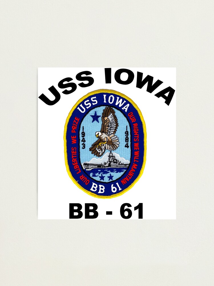 "USS Iowa (BB-61) Crest" Photographic Print for Sale by Spacestuffplus ...