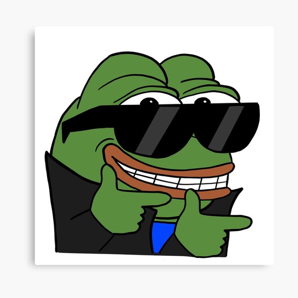"pepe cool finger guns" Canvas Print for Sale by sivelobanova | Redbubble