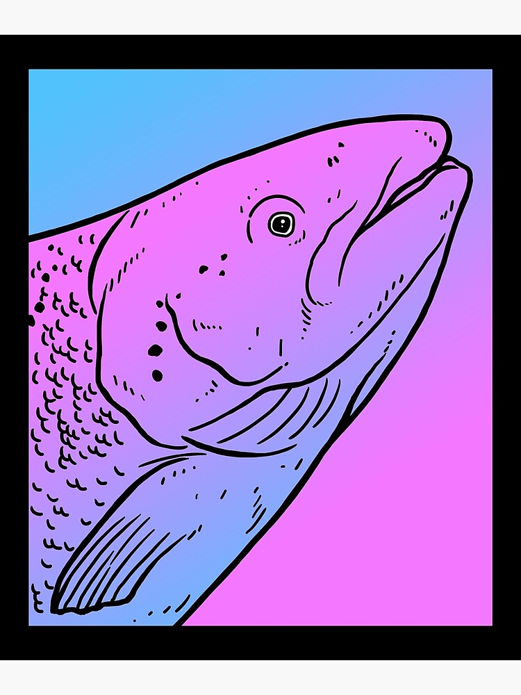 "Vaporwave Salmon Aesthetic Pastel Goth Fish" Art Print by ...