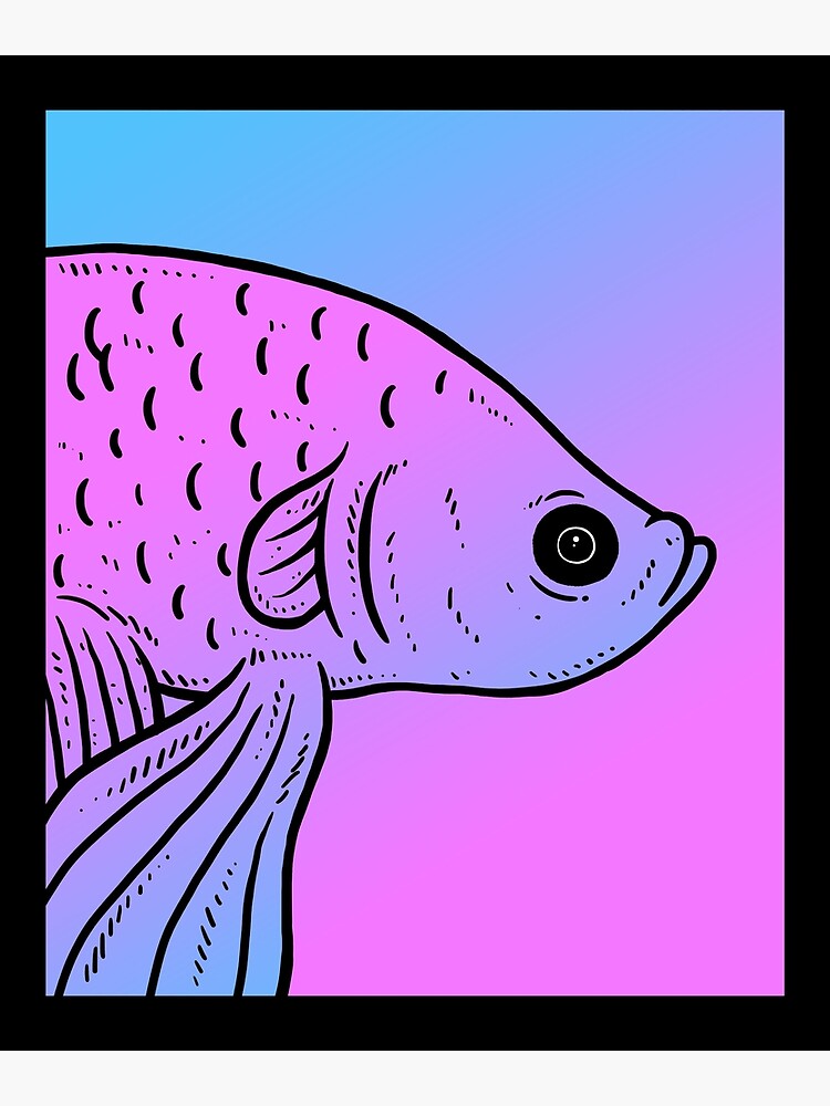 "Vaporwave Betta Aesthetic Pastel Goth Fish" Poster by dinosareforever ...