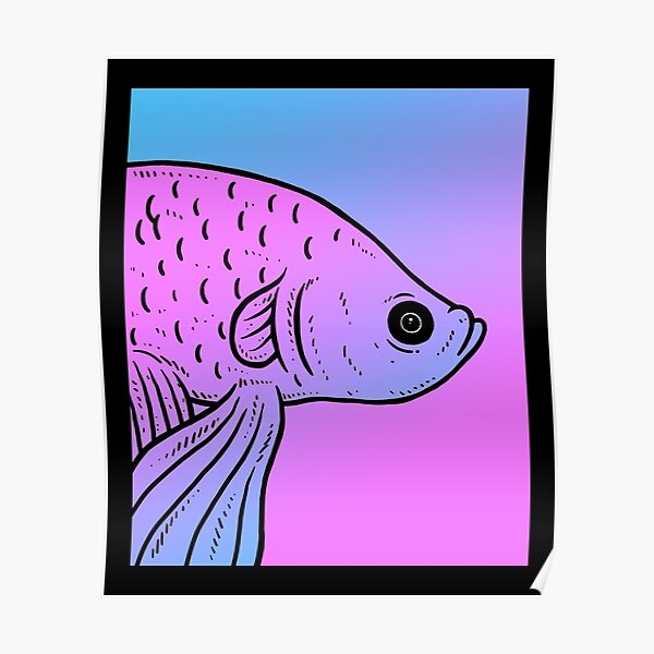 "Vaporwave Betta Aesthetic Pastel Goth Fish" Poster by dinosareforever ...