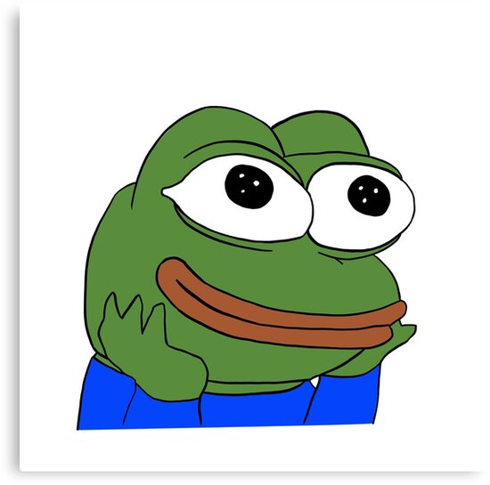"feelswowman happy wholesome pepe" Canvas Print by sivelobanova | Redbubble