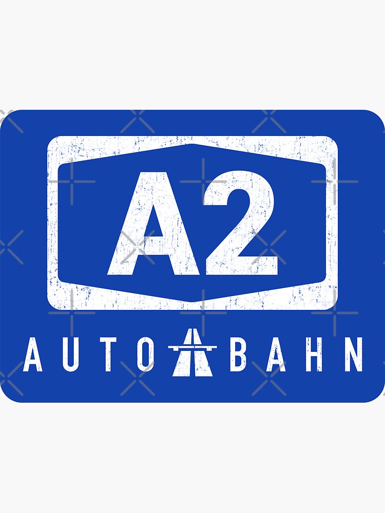 "MOTORWAY A2 SYMBOL IN CRACKED DESIGN, BY SUBGIRL" Sticker for Sale by ...