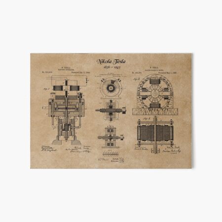 "Nikola Tesla Electric Generator Inventions Patent Blueprints" Art ...