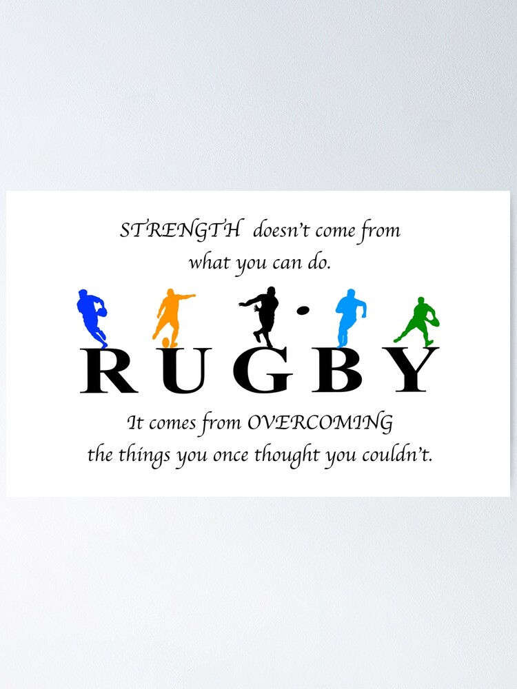 "Rugby Inspirational Quote" Poster for Sale by wimblettdesigns | Redbubble
