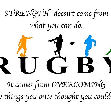 "Rugby Inspirational Quote" Sticker for Sale by wimblettdesigns | Redbubble