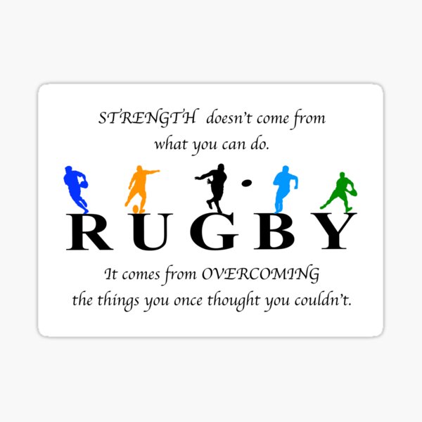 "Rugby Inspirational Quote" Sticker for Sale by wimblettdesigns | Redbubble