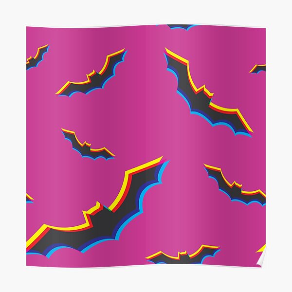 "CMYK Hot Pink Bats" Poster for Sale by ymcfly | Redbubble