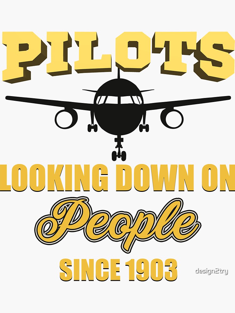 "Pilot Captain Aircraft Captain Aircraft Gift" Sticker by design2try ...