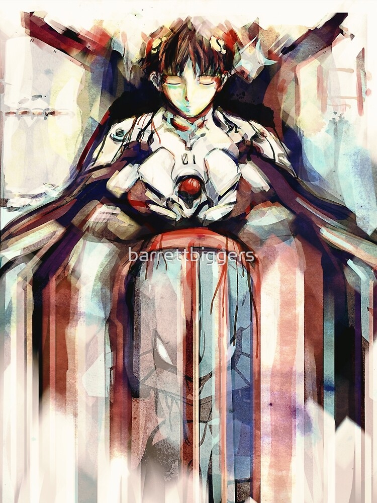 "Shinji Evangelion Anime Tra Digital Painting " Art Print by ...