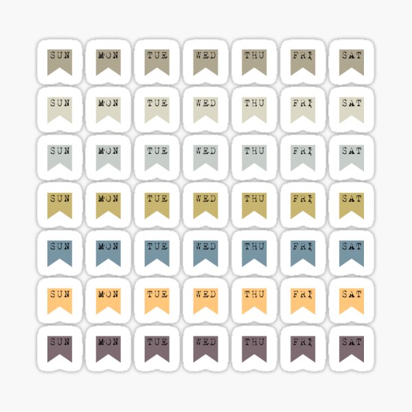 "Journaling Sticker Pack - Days of the week (Earth tone)" Sticker by ...