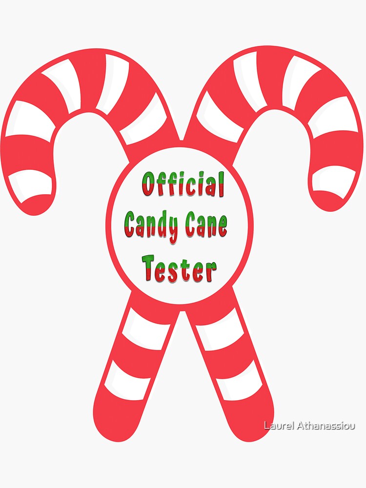 "Official Candy Cane Tester" Sticker by Pandymonium | Redbubble