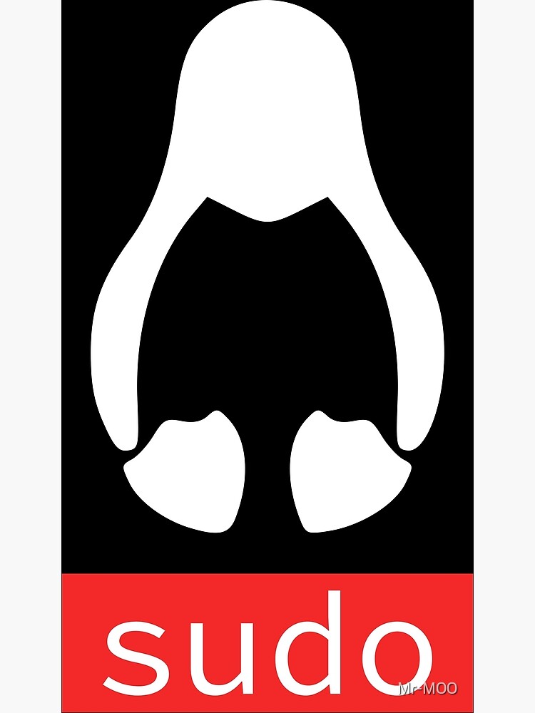 Tux Penguin Sudo Red Variant Poster By Mr M00 Redbubble