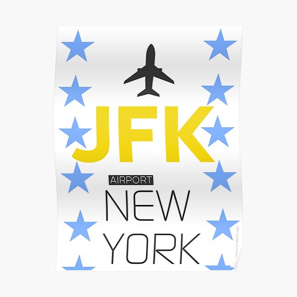 "JFK yellow stars" Poster by Aviators | Redbubble