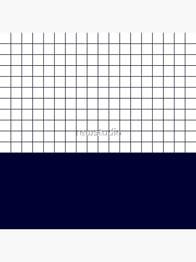 Pegatina «Cuadrícula azul marino en blanco sobre azul marino» de ...