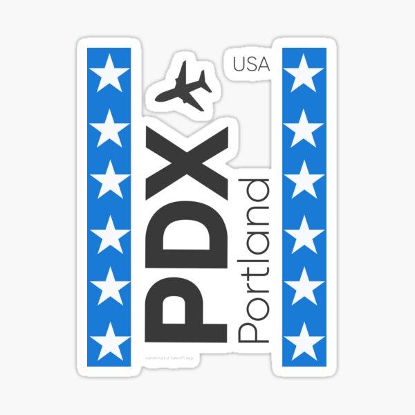 "PDX blue. stars 5" Sticker by Aviators | Redbubble
