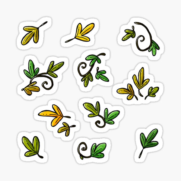 "Leaf vines sticker set {summer greens}" Sticker for Sale by almaasi ...