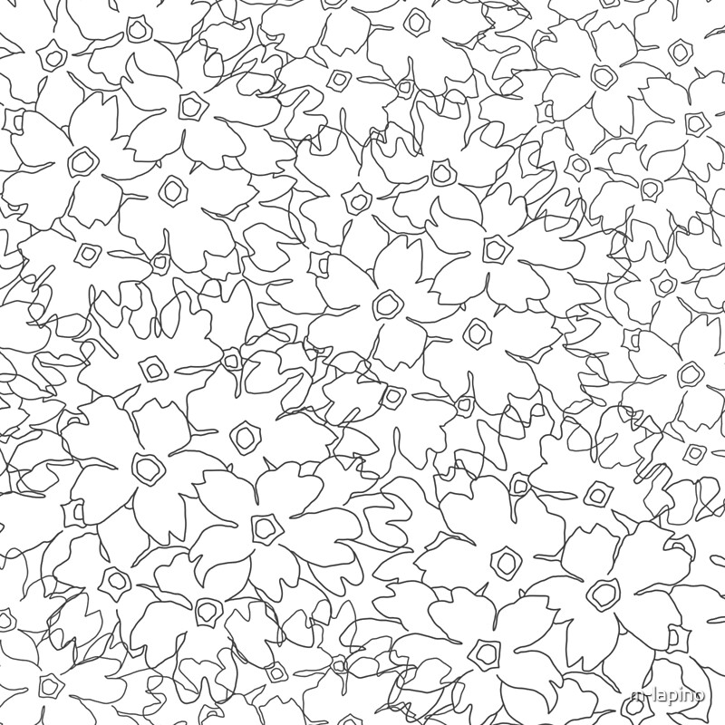 "Floral Pattern - Line Art" by m-lapino | Redbubble