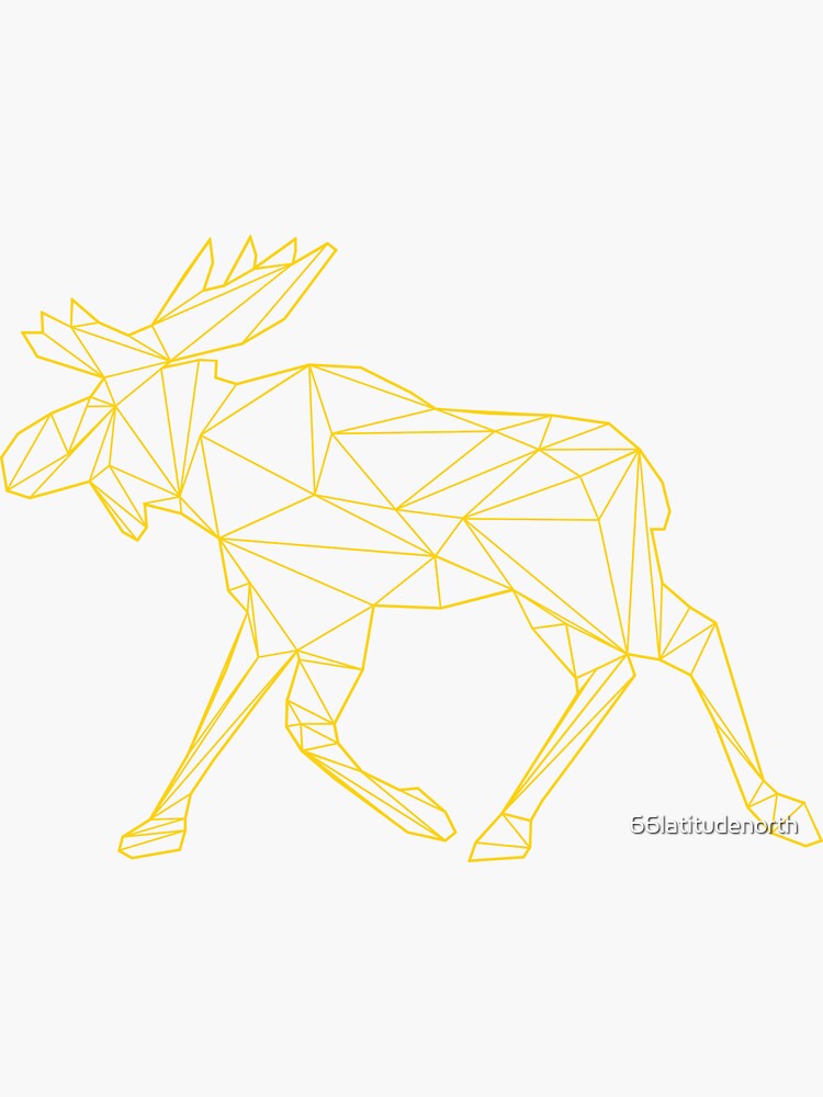 "Moose Polygon Sweden Style" Sticker for Sale by 66latitudenorth ...