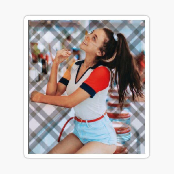 "emma chamberlain - plaid background" Sticker for Sale by lilyxo ...