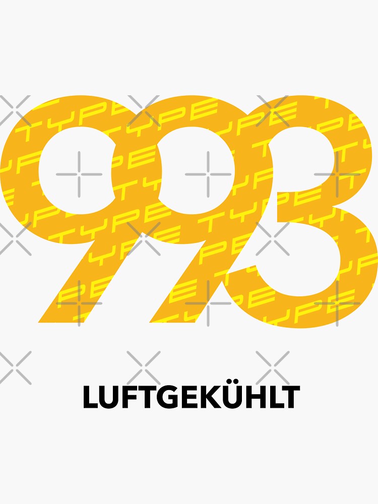 "Luftgekühlt - PORSCHE type 993" Sticker for Sale by bubbles-garage ...