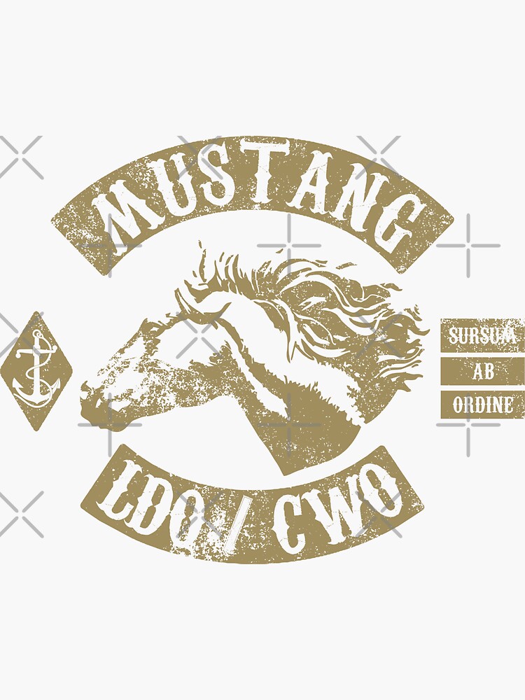 "Mustang LDO/CWO Graphic Tee" Sticker for Sale by HooyahGraphics ...