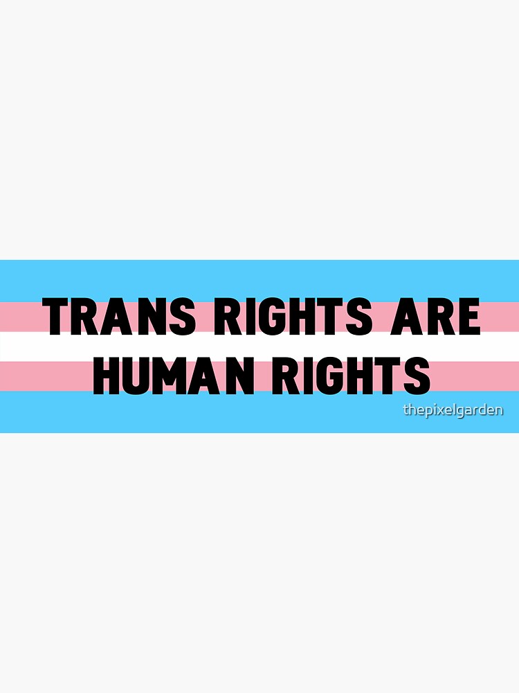 "Trans Rights Human Rights" Sticker by thepixelgarden | Redbubble