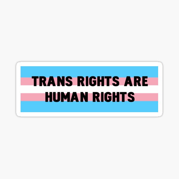 "Trans Rights Human Rights" Sticker by thepixelgarden | Redbubble