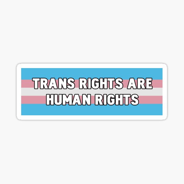 "Trans Rights Human Rights" Sticker by thepixelgarden | Redbubble