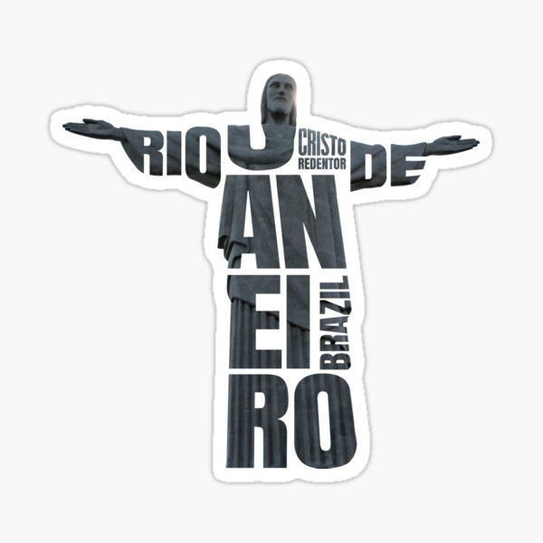 "Brazil Jesus Christ Rio de Janeiro Cristo Redentor Typography Souvenir ...